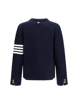 Thom Browne Single-breasted Wool Jacket With Four-bar Sleeve Detail