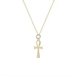 SPERO LONDON 9k Solid Egyptian Ankh Necklace