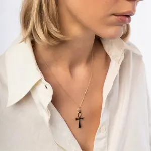 SPERO LONDON 9k Solid Egyptian Ankh Necklace