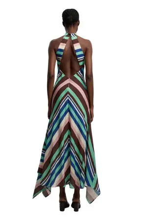 Karen Millen Halter Neck Fit & Flare Maxi Dress