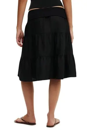 COTTON ON Haven Fold Over Midi Skirt