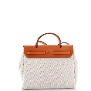 Hermès Herbag Toile And Leather Pm