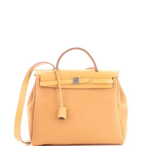 Hermès Herbag Zip Verso Leather And Toile 31 - Brown
