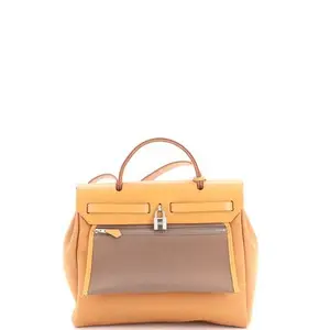 Hermès Herbag Zip Verso Leather And Toile 31