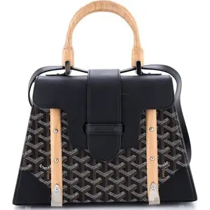 Goyard Saigon Top Handle Bag Coated Canvas With Leather Pm - Black