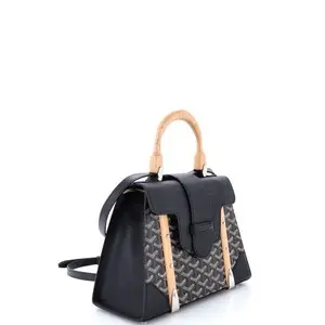 Goyard Saigon Top Handle Bag Coated Canvas With Leather Pm