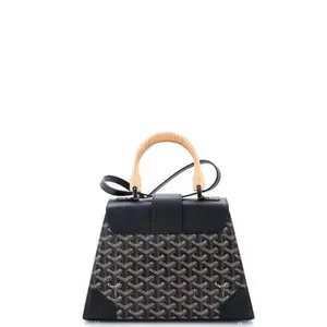 Goyard Saigon Top Handle Bag Coated Canvas With Leather Pm