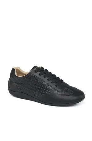 J/SLIDES NYC Mary Perforated Leather Sneakers - Black