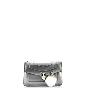 BVLGARI Serpenti Forever Shoulder Bag Metallic Leather Small