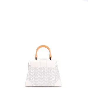 Goyard Saigon Top Handle Bag Coated Canvas With Leather Pm