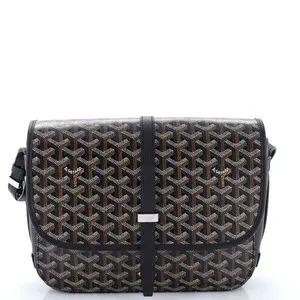 Goyard Belvedere Ii Messenger Bag Coated Canvas Mm - Black