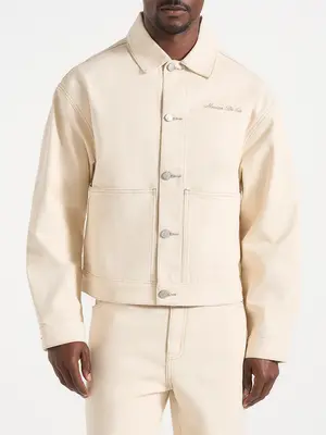 Manière De Voir Damien Boxy Fit Denim Jacket - Cream