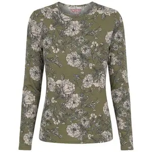 24/7 Floral Print Long Sleeve Tee - Olive