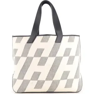 Hermès Cabas H En Biais Tote Canvas With Leather 40