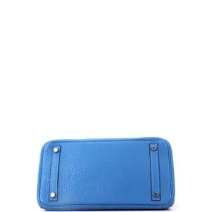 Hermès Birkin Handbag Clemence With Palladium Hardware 30 - Blue