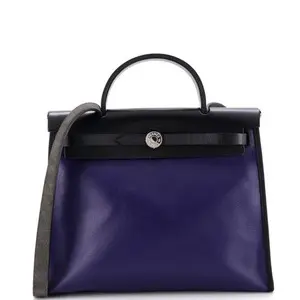 Hermès Herbag Zip Berline Vache Canvas And Leather 31 - Blue