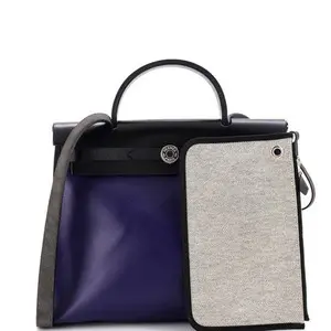 Hermès Herbag Zip Berline Vache Canvas And Leather 31