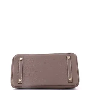 Hermès Birkin Handbag Clemence With Gold Hardware 30