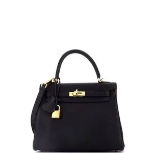Hermès Kelly Handbag Togo With Gold Hardware 25 - Black