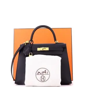 Hermès Kelly Handbag Epsom With Gold Hardware 28 - Black