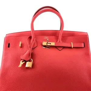 Hermès Birkin Handbag Pink Clemence With Gold Hardware 35
