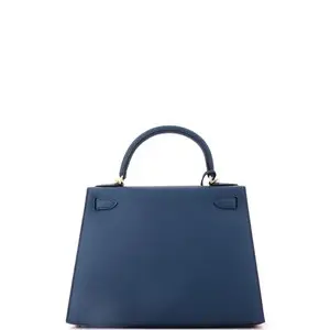 Hermès Kelly Handbag Epsom With Gold Hardware 28 - Blue