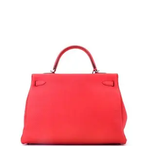 Hermès Kelly Handbag Togo With Palladium Hardware 35 - Red