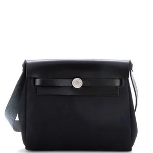 Hermès Herbag Zip Toile And Leather 20 - Black