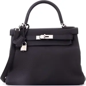 Hermès Kelly Handbag Togo With Palladium Hardware 28 - Black