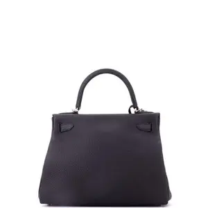 Hermès Kelly Handbag Togo With Palladium Hardware 28 - Black