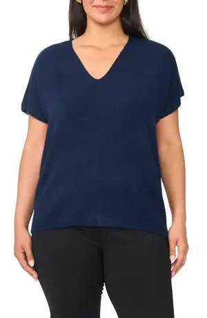 VINCE CAMUTO Vince Camuto V-Neck Short Sleeve Boxy Sweater