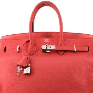 Hermès Birkin Handbag Pink Togo With Palladium Hardware 35 - Red