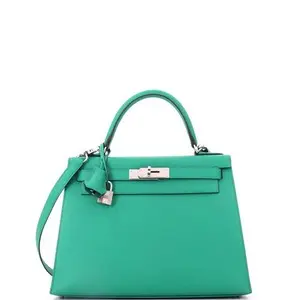Hermès Kelly Handbag Epsom With Palladium Hardware 28 - Green