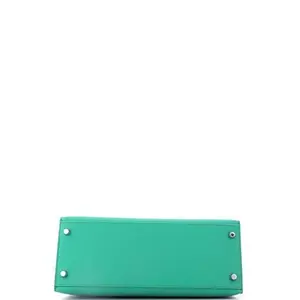 Hermès Kelly Handbag Epsom With Palladium Hardware 28 - Green