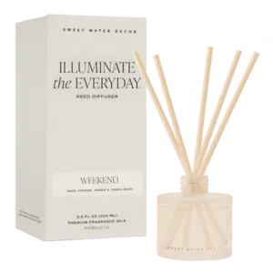 SWEET WATER DECOR White Translucent Glass Reed Diffuser - Weekend