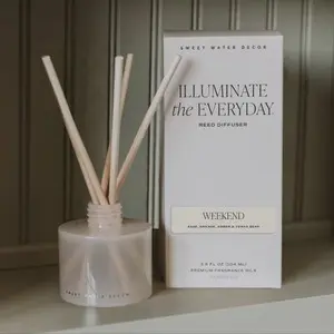 SWEET WATER DECOR White Translucent Glass Reed Diffuser - Weekend