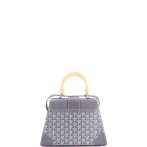 Goyard Saigon Top Handle Bag Coated Canvas With Leather Pm - Grey