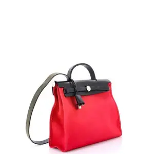 Hermès Herbag Zip Leather And Toile 31