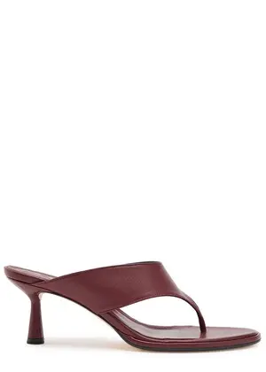 AeydĒ Olenna 65 Leather Thong Sandals - Brown