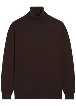 Brunello Cucinelli Turtle-neck Cashmere Jumper - Dark Brown