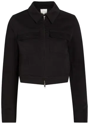 Vince Stretch-cotton Cropped Jacket - Black