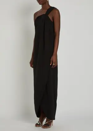 Ronny Kobo Xaden One-shoulder Crepe Maxi Dress