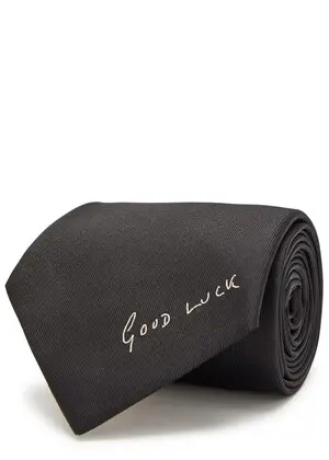 Paul Smith Good Luck Silk-twill Tie - Black