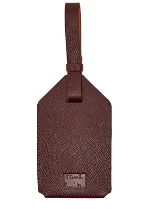 Paul Smith Logo Saffiano Leather Luggage Tag - Brown