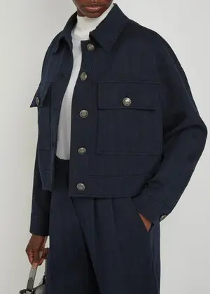 Brunello Cucinelli Herringbone Stretch-wool Jacket