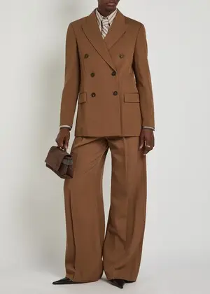 Brunello Cucinelli Double-breasted Wool-blend Blazer