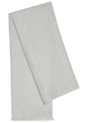 Brunello Cucinelli Lamé Cashmere-blend Scarf