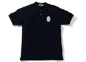 A BATHING APE Large Ape Head Polo Shirt Polo - Navy Blue