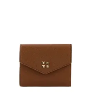 Miu Miu Logo Plaque Compact Wallet