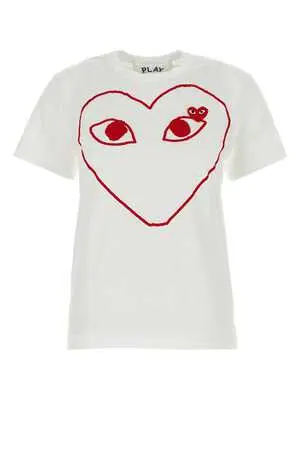 Play Comme Des Garcon Heart Print Crewneck T-shirt